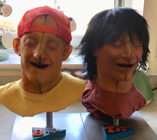 Bill & Ted’s Bogus Journey Bill & Ted Screen Used Masks | The Prop Tank